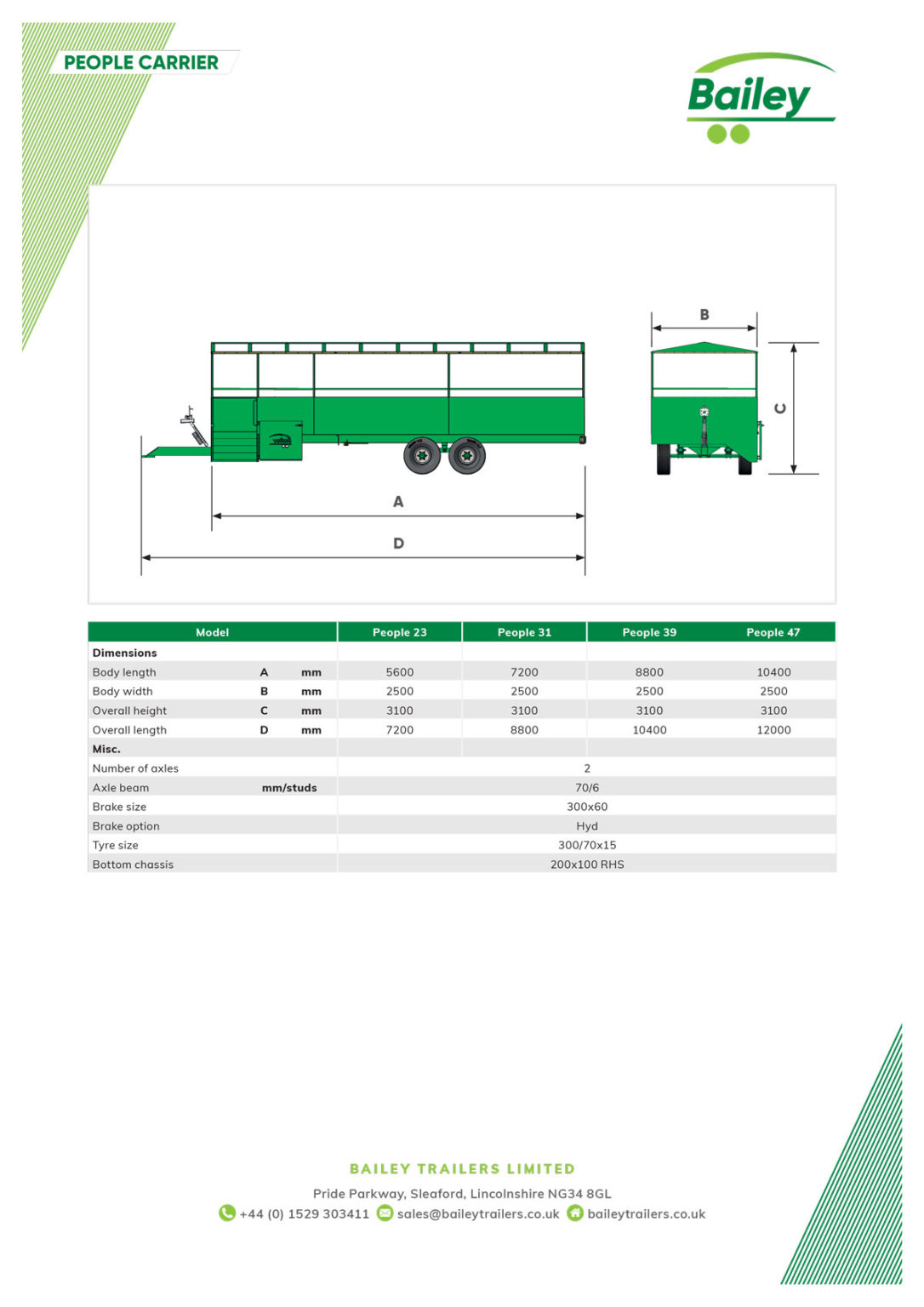 People Carrier | Our Products | Bailey Trailers